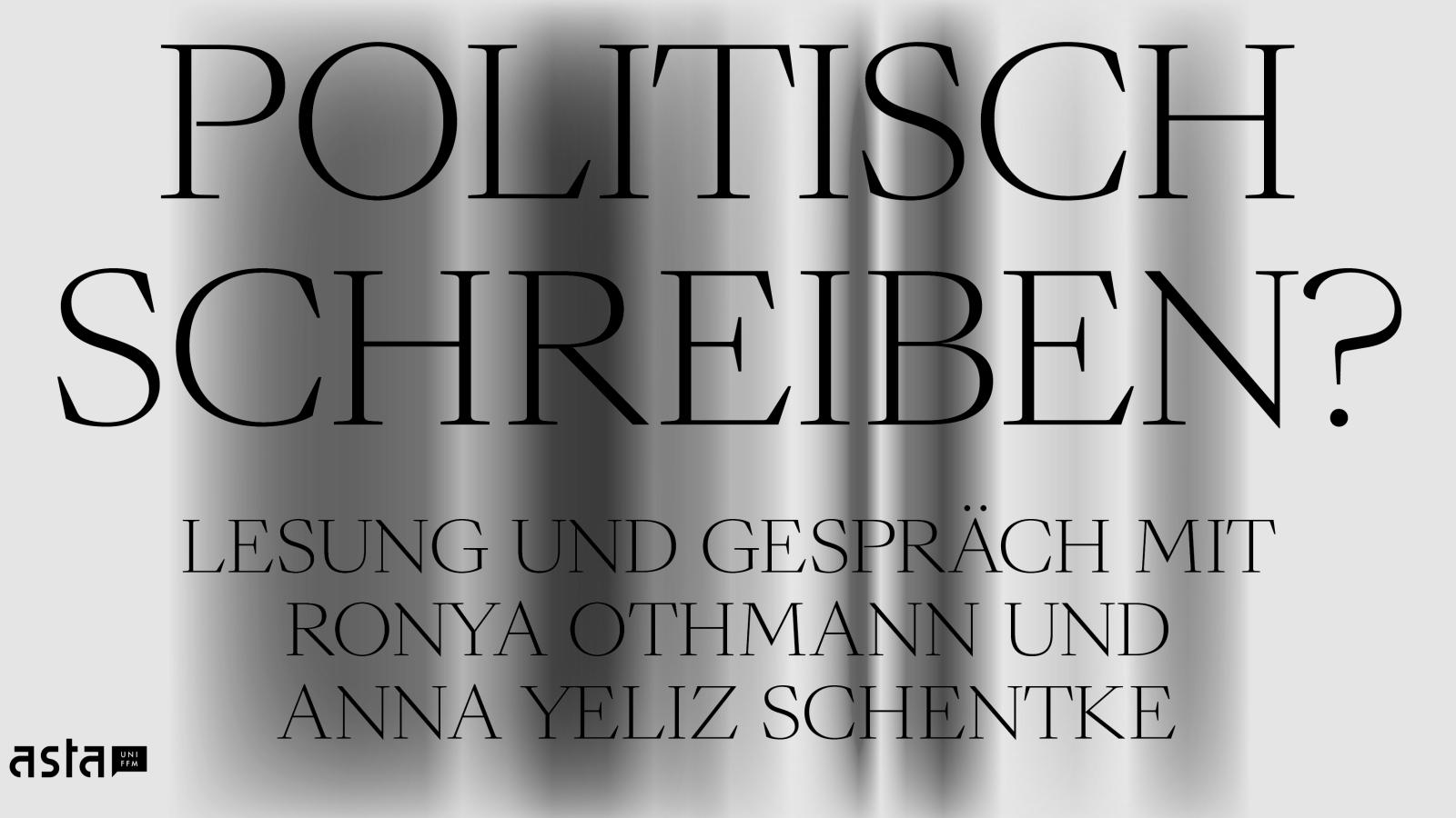 Neues Datum: Politisch schreiben? – Lesung und Gespräch mit Ronya ...